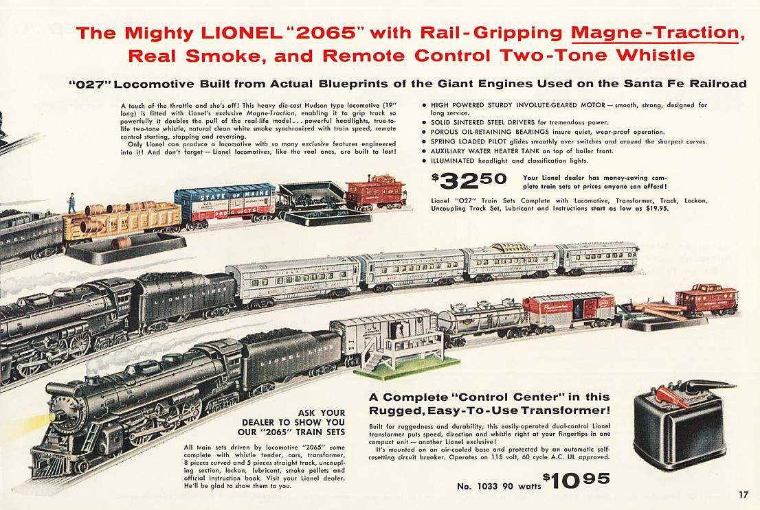 Lionel Consumer Catalogs, 1955, Pages 16 & 17