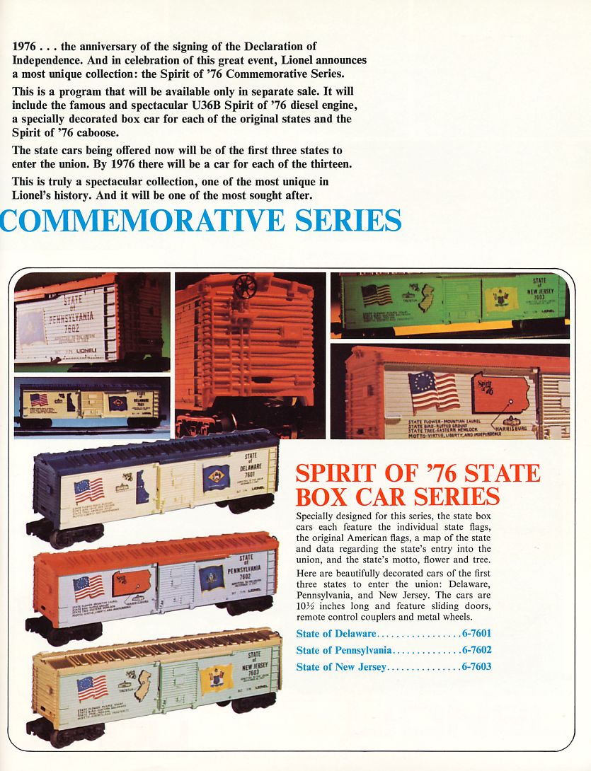 Lionel Consumer Catalogs, 1974 Spirit of '76 Folder, Page 3